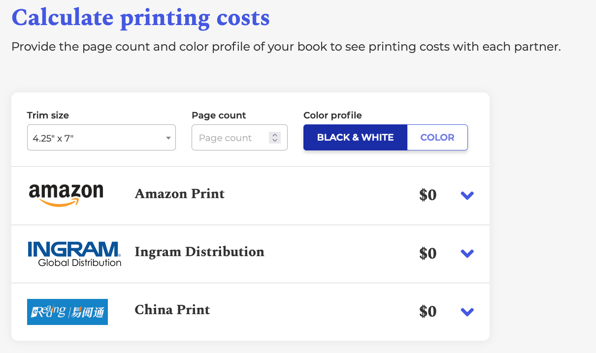 How can I calculate printing costs?